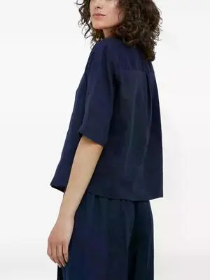 BENETTON Navy Buttoned Short Sleeve Shirt
