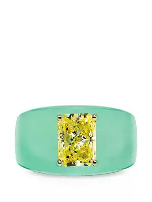 SOLO FOR DIAMONDS Diamond Chunky Ring - Green