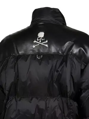 MASTERMIND WORLD Quilted Down Jacket With Leather Paneling