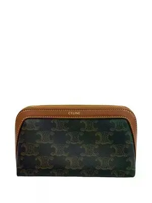 Celine Triomphe Coated Canvas Cosmetic Pouch