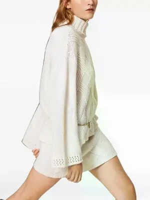 TWINSET Wool-blend Turtleneck Jumper With Criss-cross Pattern
