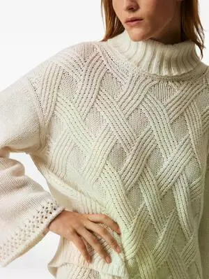 TWINSET Wool-blend Turtleneck Jumper With Criss-cross Pattern