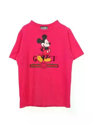 Gucci X Disney 2010s Mickey Mouse Logo-print T-shirt - Pink