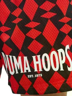 PUMA Hoops Diamond-print Track Shorts