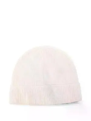 Tagliatore Grouse Logo-embroidered Ribbed Beanie Hat - White