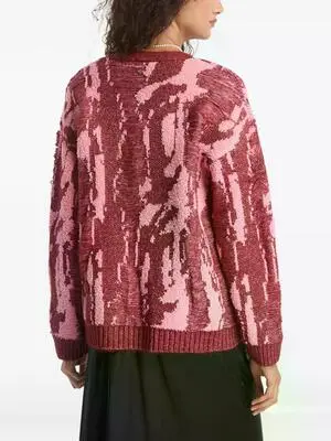 Desigual Distressed Jacquard-knit Cardigan
