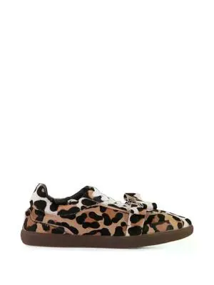 TOD'S Leopard-print Pony Hair Sneakers With Bow Detailing