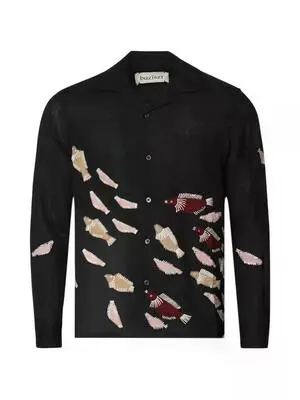 BAZISZT Marine Fish-appliqué Shirt