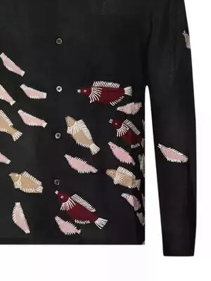 BAZISZT Marine Fish-appliqué Shirt
