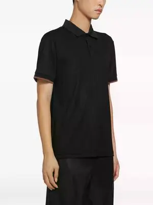 Gucci Web-stripe Silk Polo Shirt - Black