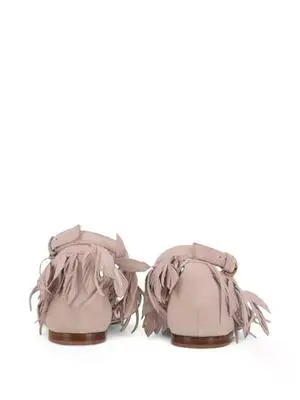 TOD'S Feather-embellished Suede Sandals