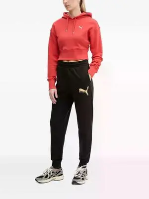 PUMA Logo-embroidered Cropped Hoodie