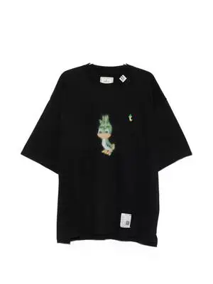 Mihara Yasuhiro Leon-print T-shirt - Black
