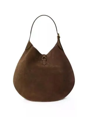 Polo Ralph Lauren Large Polo Id Suede Shoulder Bag