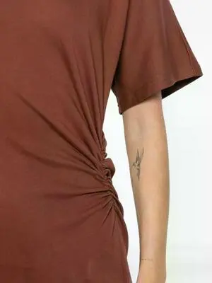 MAISON123 Gathered Side Slit Hem Maxi Dress