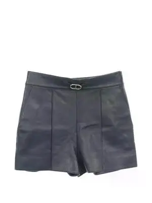 Hermès Chaine D'ancre Leather Shorts - Blue