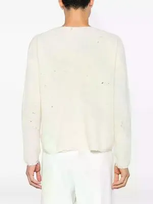 SECOND / LAYER Distressed Waffle-knit Sweater