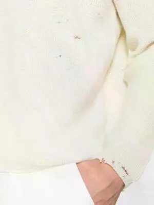SECOND / LAYER Distressed Waffle-knit Sweater