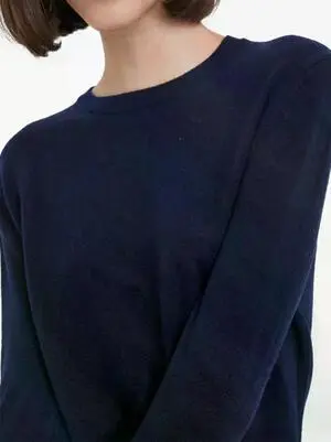 BENETTON Crew Neck Long Sleeve Sweater - Blue