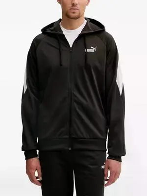 PUMA Logo-print Zip-up Hoodie - Black