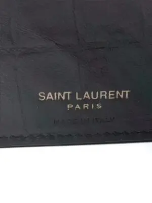 Saint Laurent 2020s Monogram Crocodile-effect Wallet