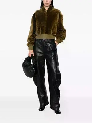 ARMA Shearling-trimmed Reversible Bomber Jacket - Black