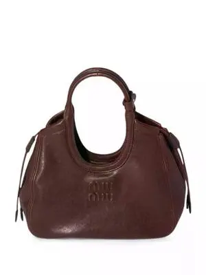Miu Miu Ivy Nappa Leather Tote Bag - Brown