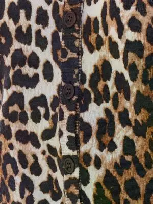 GANNI Leopard-pattern V-neck Cardigan