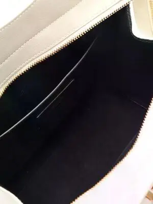 Saint Laurent Uptown Leather Tote Bag - White