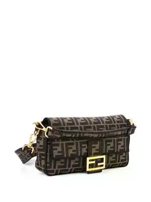 Fendi Baguette Nm Bag Zucca Canvas Medium Shoulder Bag