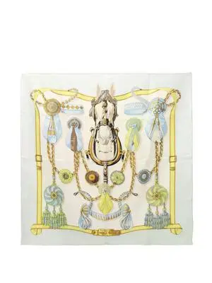 Hermès Carre 90 Frontaux Et Cocardes Scarf - Green