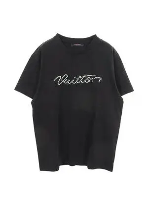 LOUIS VUITTON 2000s Embellished Signature T-shirt - Black
