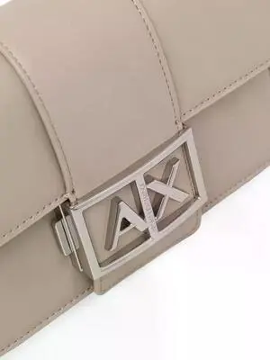 Armani Exchange Chain-link Crossbody Bag With Logo Plaque