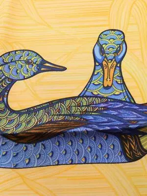 Hermès 2010s 90 Carré La Mare Aux Canards Scarf - Yellow