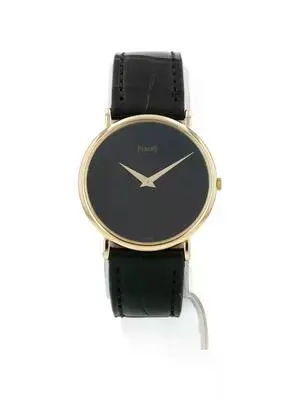 PIAGET 1980s Round Yellow Gold 30mm Watch - Black