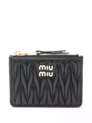 Miu Miu 2020s Matelassé Quilted Coin Purse - Black