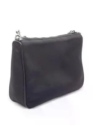 Prada Saffiano Leather Shoulder Bag With Enamelled Triangle Logo