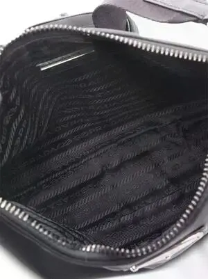 Prada Saffiano Leather Shoulder Bag With Enamelled Triangle Logo
