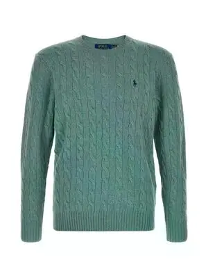 Polo Ralph Lauren Cable-knit Embroidered Pony Crewneck Sweater