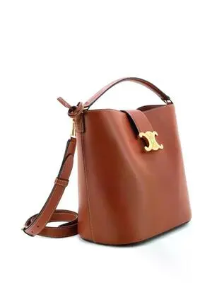 Celine Louise Bag Leather Bucket Bag - Brown
