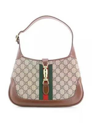 Gucci Jackie 1961 Gg Coated Canvas Small Hobo Bag - Brown