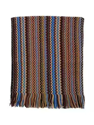 Missoni Zigzag Knit Fringed Scarf