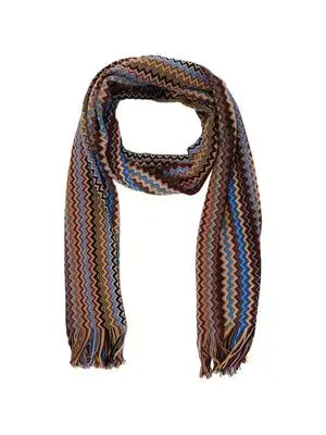 Missoni Zigzag Knit Fringed Scarf