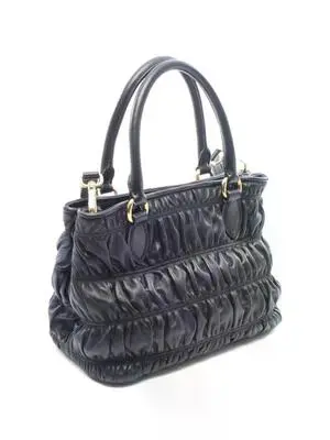 Prada Gaufre Ruched-leather Tote Bag