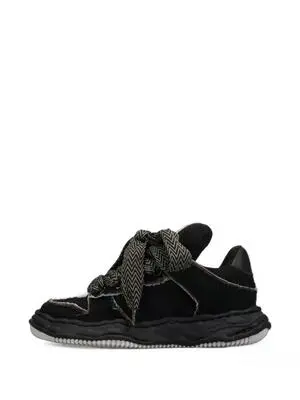 Mihara Yasuhiro Wayne Puffer Og Sole Patterned Lace Canvas Low-top Sneakers