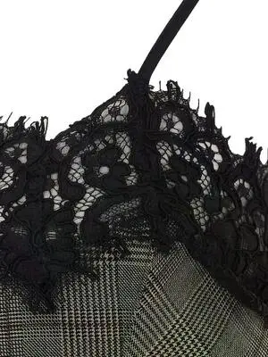 Pinko Check Top With Lace