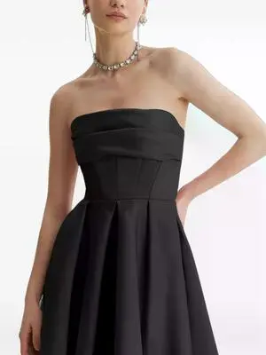 FRAMBOISE Napea Strapless Pleated Midi Dress