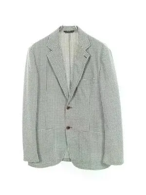Hermès 1990-2000s Check Seersucker Button-fastening Blazer - Black
