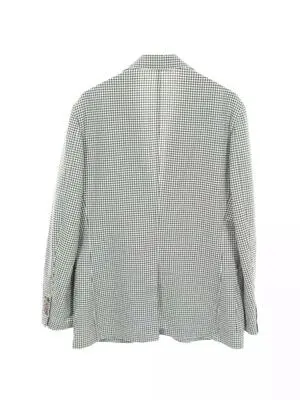 Hermès 1990-2000s Check Seersucker Button-fastening Blazer - Black