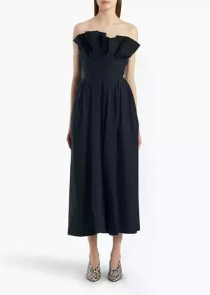 Khaite Claude Dress In Organza - Black